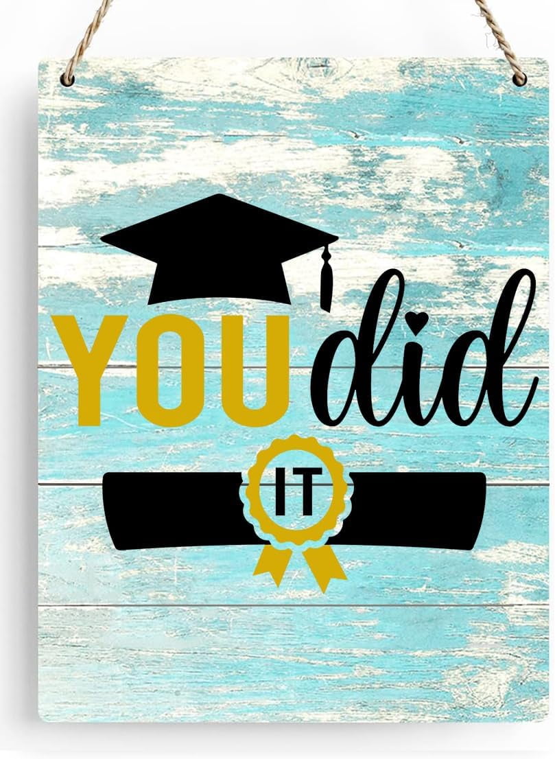 Wooden Sign 8x10 Inch Graduation You Did It Retro Vintage Wooden Wood ...