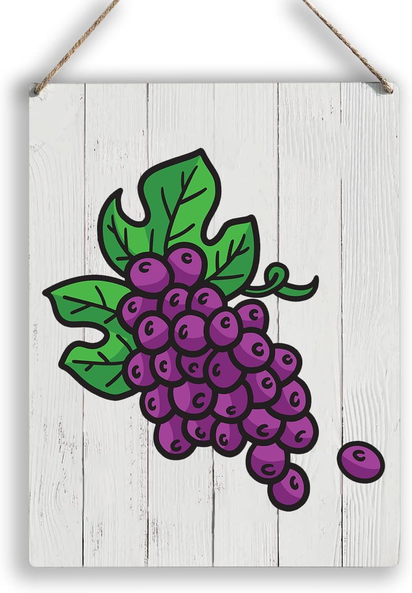 Wooden Sign 8x10 Inch Grapes Wooden Sign Retro Vintage Wooden Signs For ...
