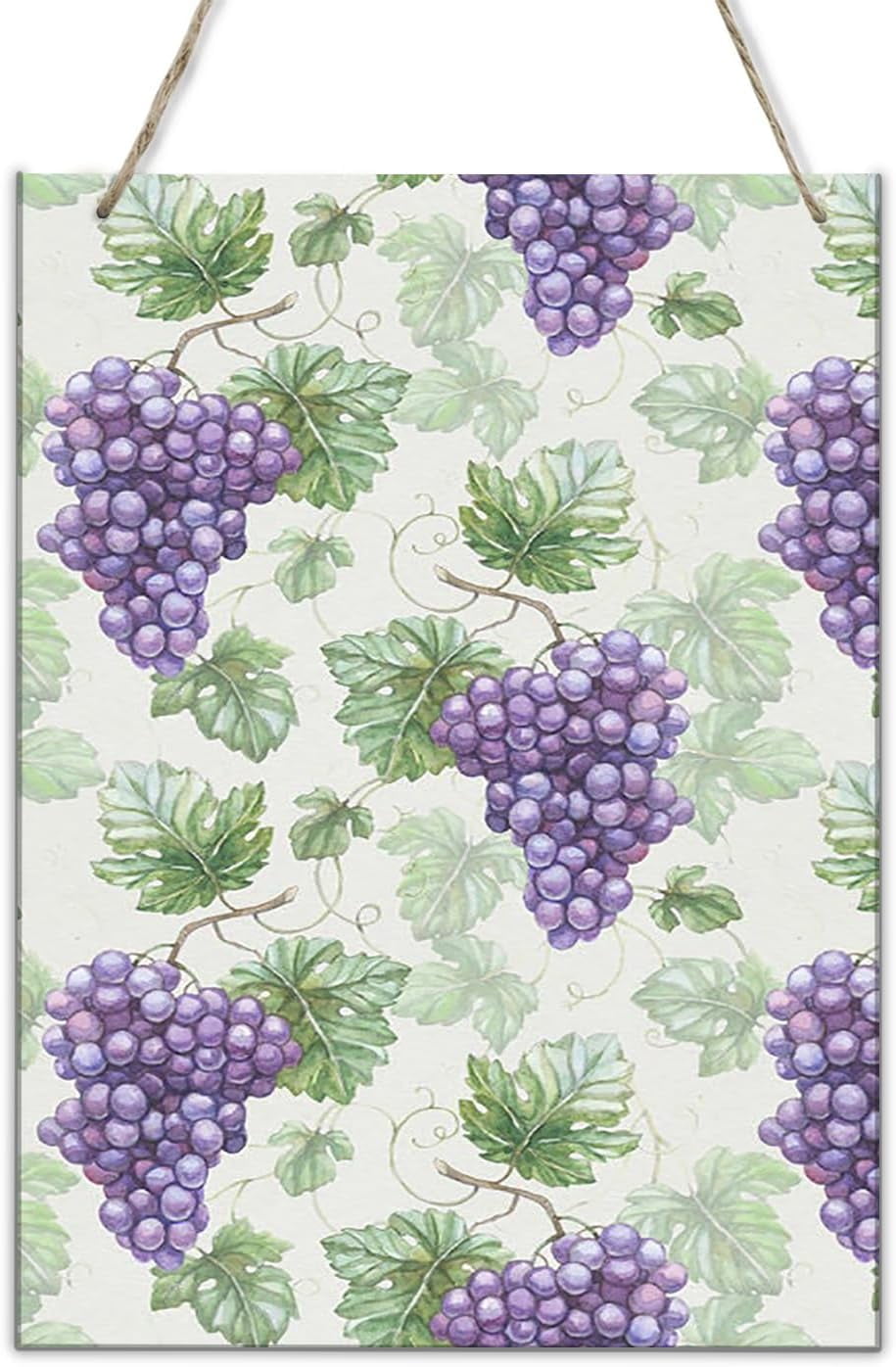 Wooden Sign 8x10 Inch Grapes Watercolor Purple Fruit Funny Retro Wooden ...