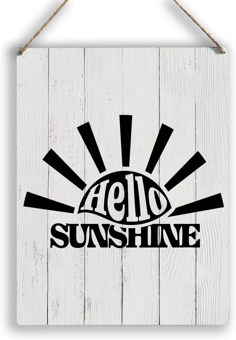 Wooden Sign 8x10 Inch Hello Sunshine Summer Sun Creative Wood Sign ...