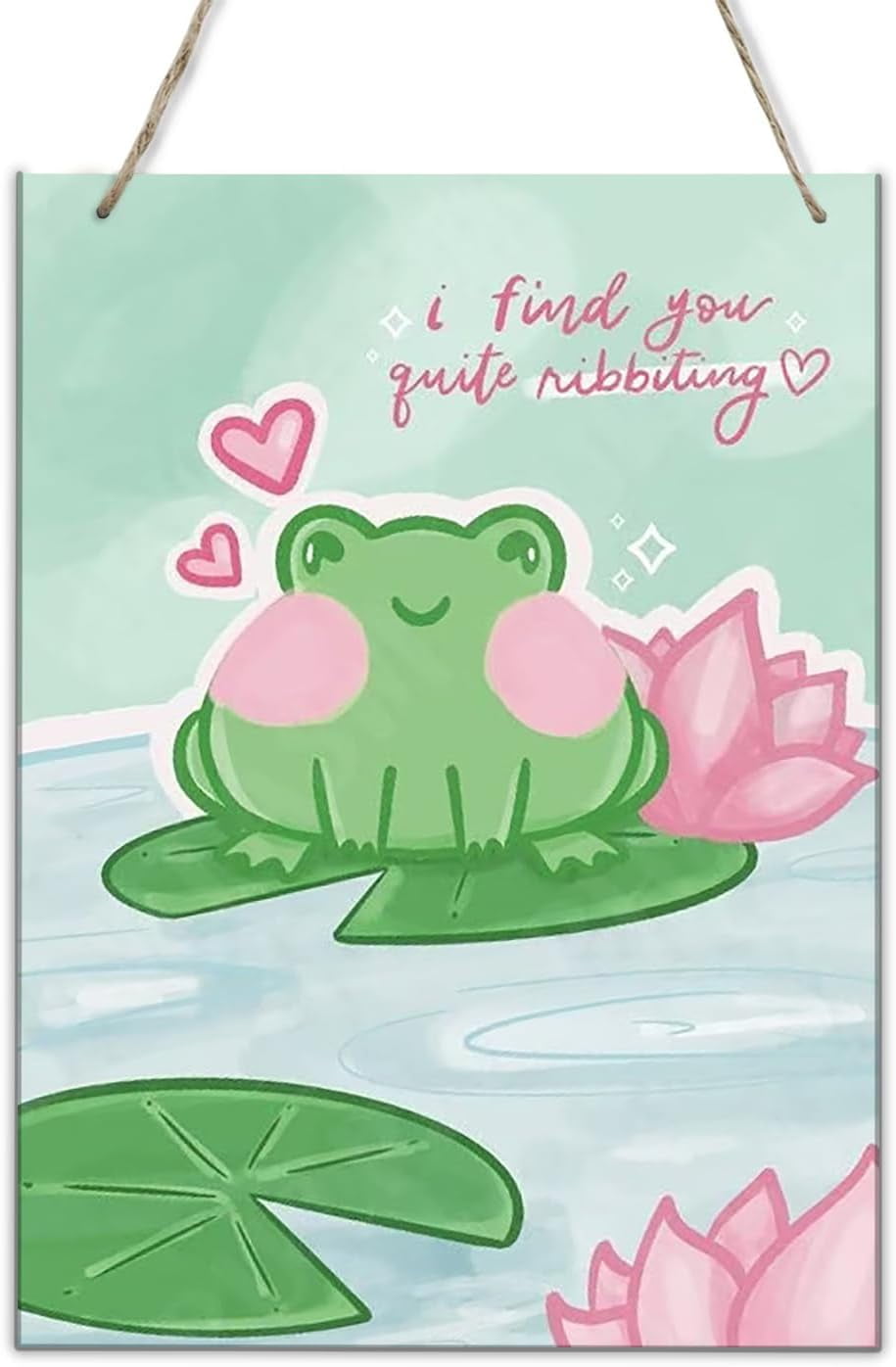 Wooden Sign 8x10 Inch I Find You Quite Ribbiting Frog Vintage Wood ...