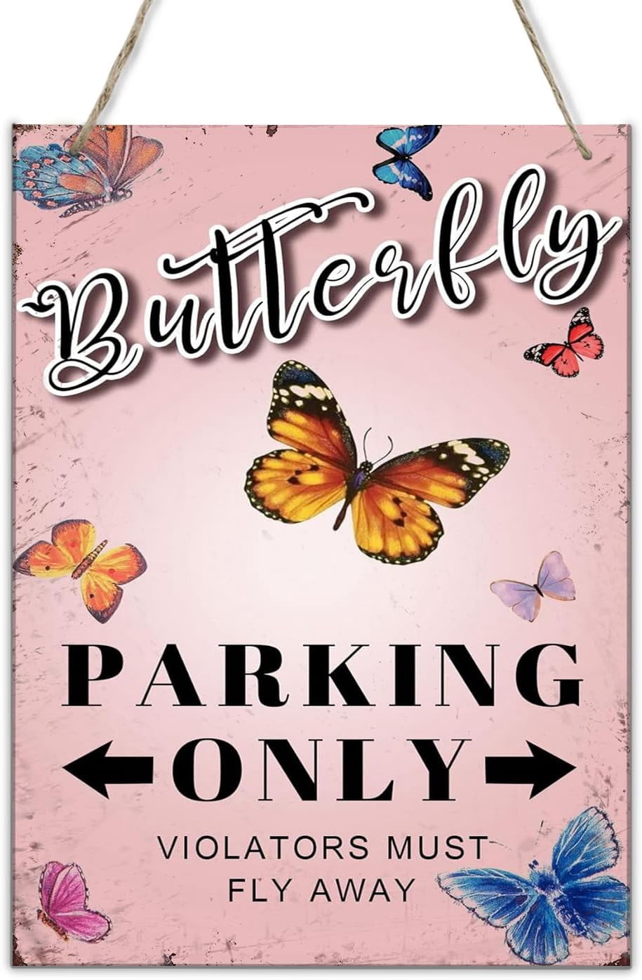Wooden Sign 8x10 Inch Pink Wood Sign Violators Must Fly Away Vintage ...