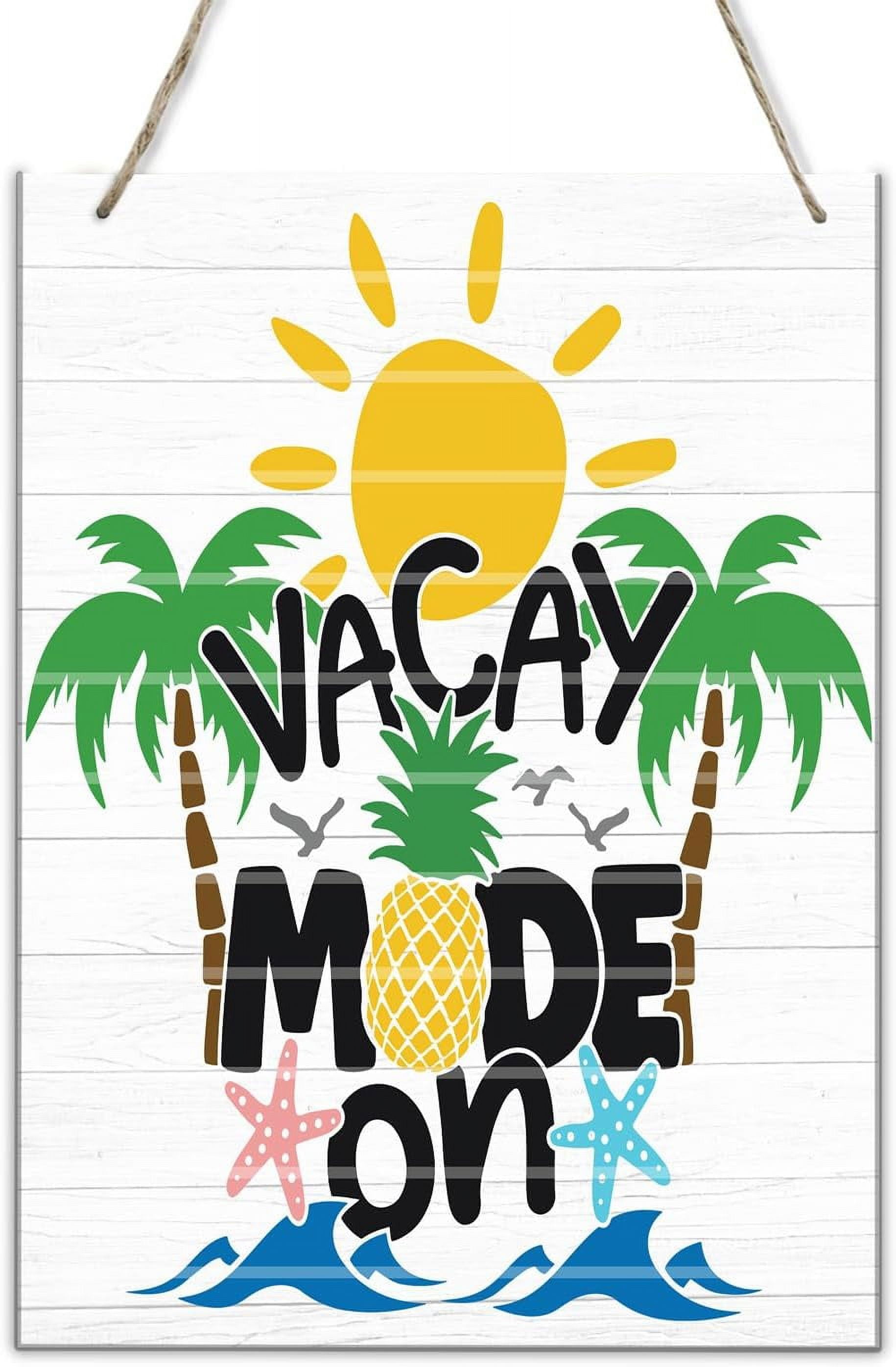 Wooden Sign 8x10 Inch Vacay Mode On Beach Summer Rustic Retro Wooden ...
