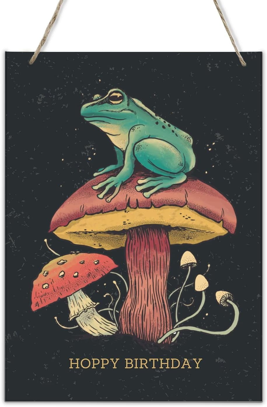 Wooden Sign 8x10 Inch Vintage Toadstool Mushroom And Frog Vintage ...