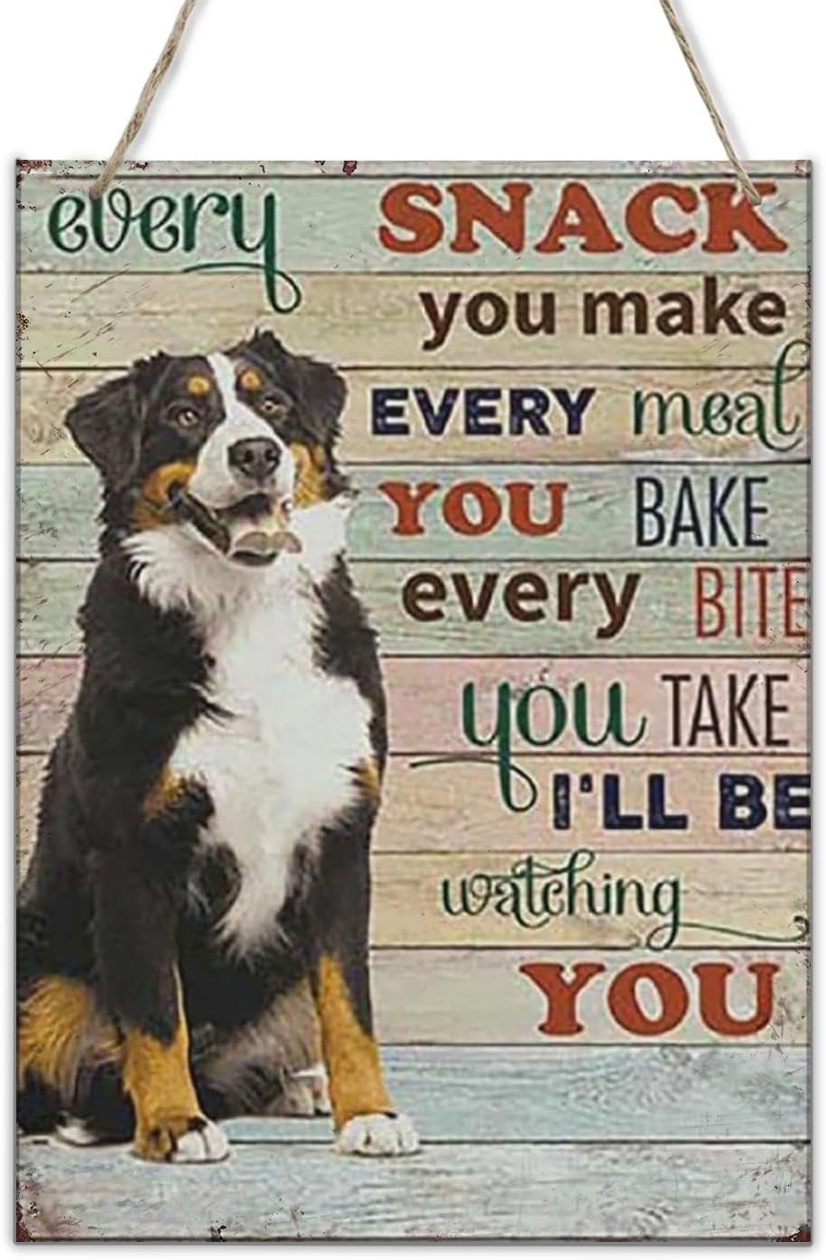 Wooden Sign 8x10 Inch Wood Sign Retro Bernedoodle Dog Every Snack You ...