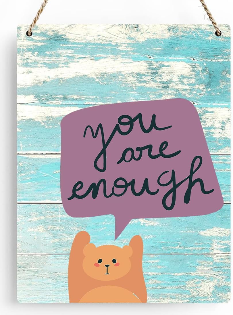 Wooden Sign 8x10 Inch You Are Enough Bear Vintage Art Wooden Vintage ...