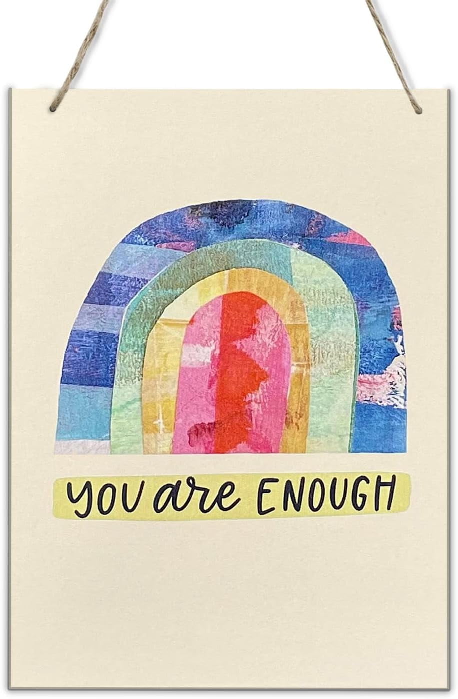 Wooden Sign 8x10 Inch You Are Enough Rainbow Bathroom Funny Signs Gifts ...