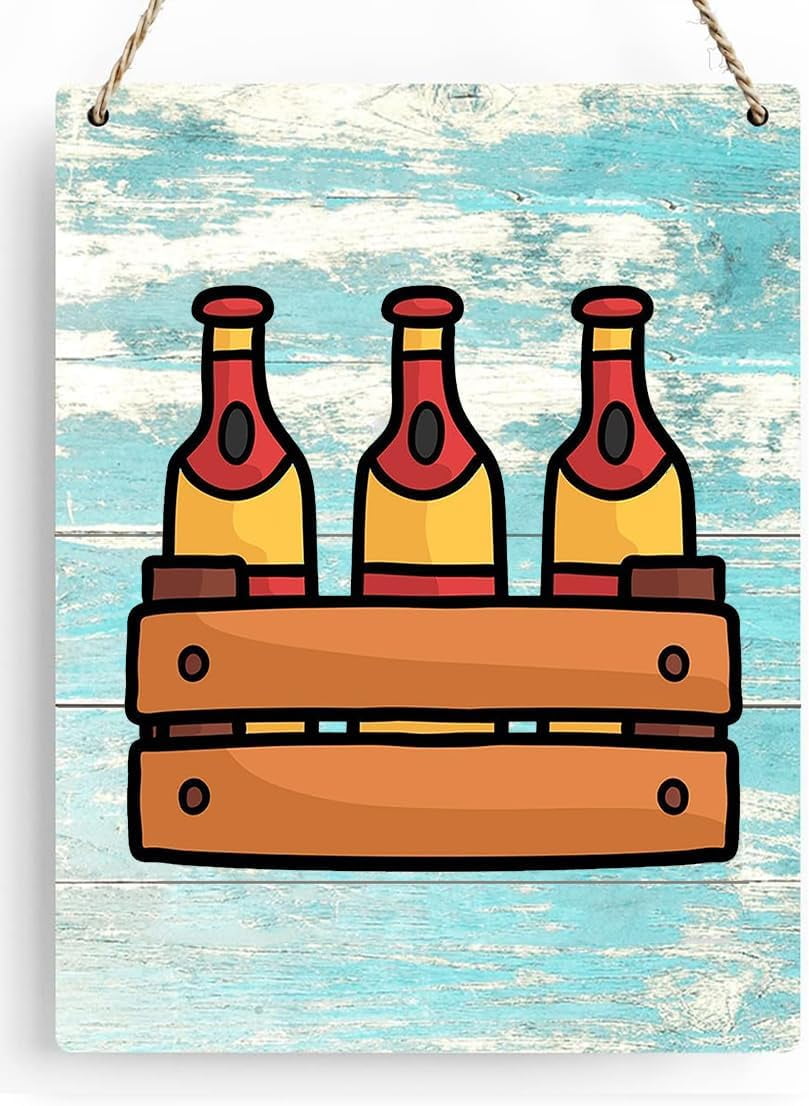 Wooden Sign 8x12 Inch Beer Mug Alcohol Beer Sign Bathroom Wooden Wood ...