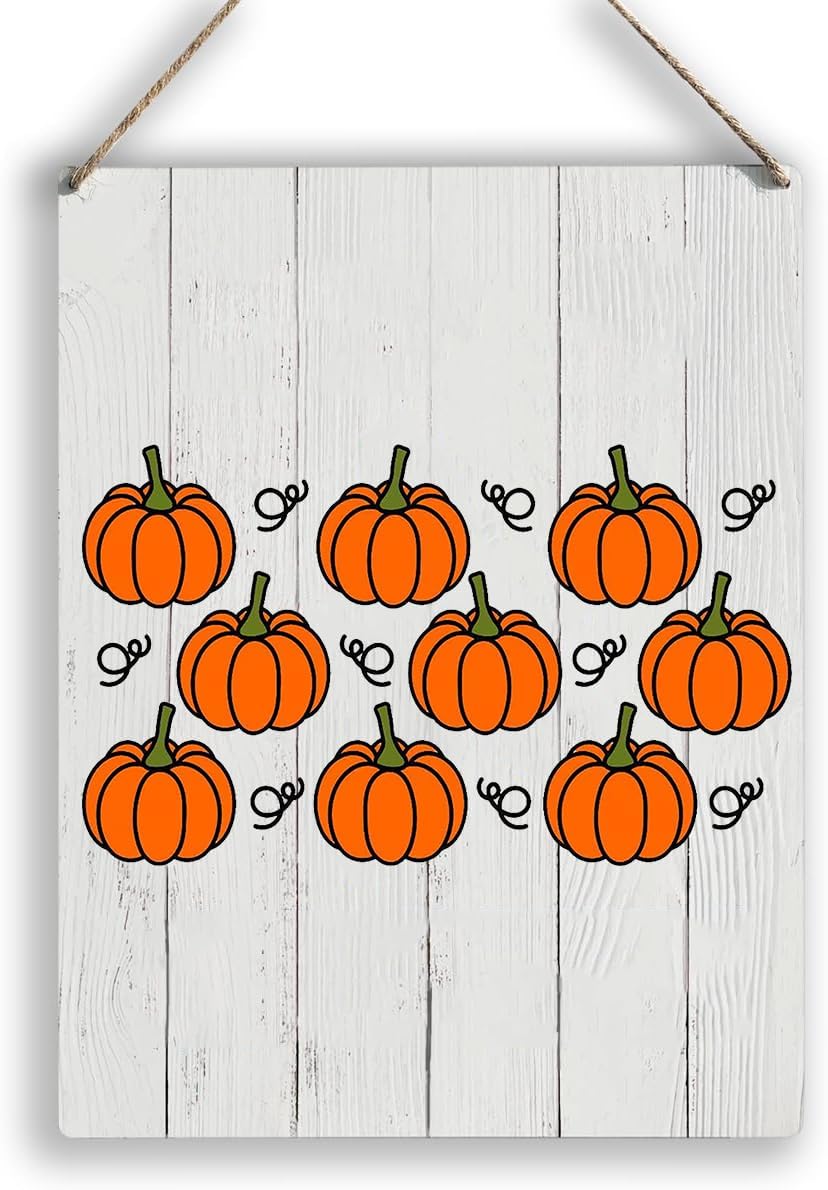 Wooden Sign 8x12 Inch Fall Pumpkin Wood Sign Wall Art Decor Retro ...