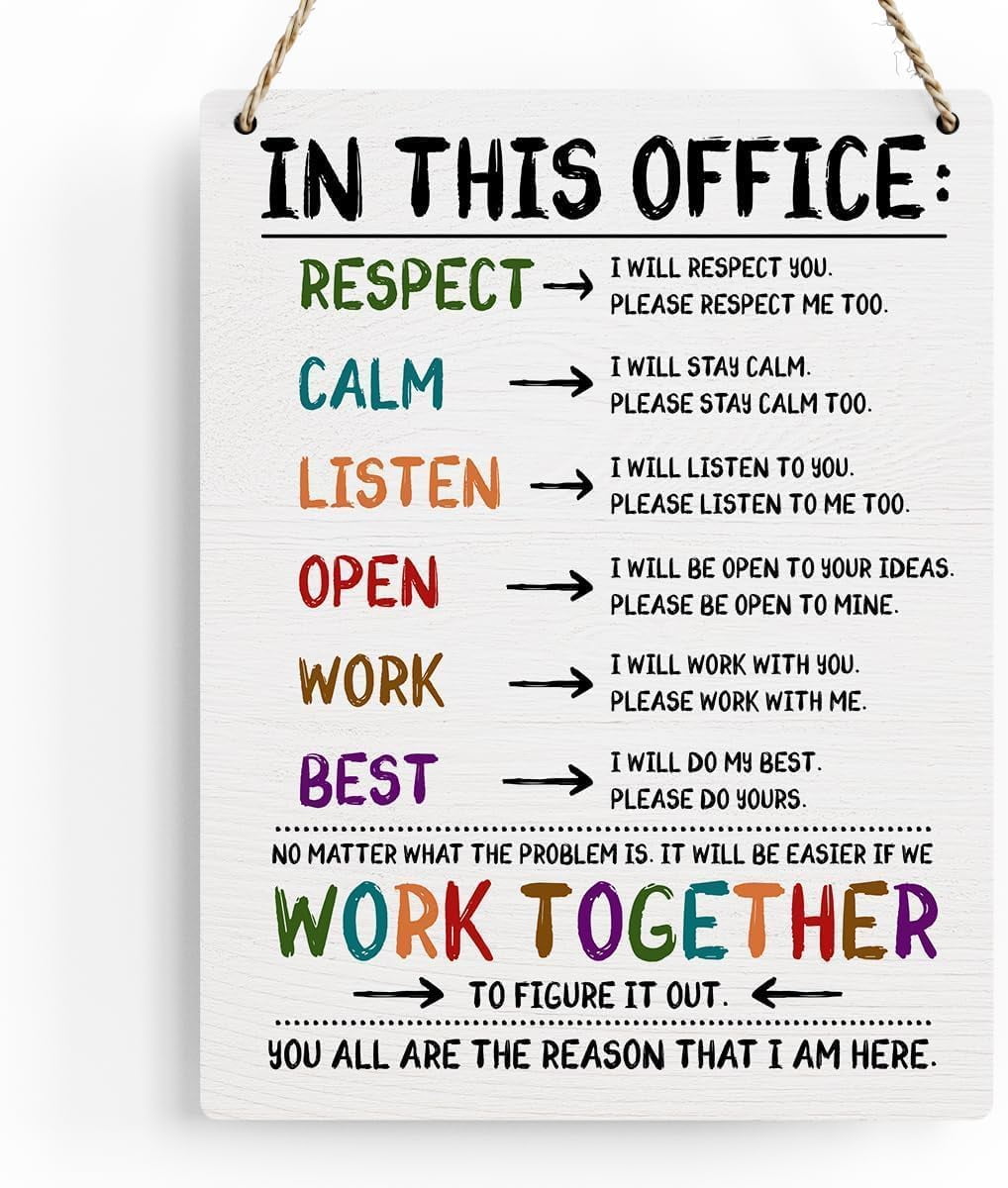 Wooden Sign 8x12 Inch Inspirational Classroom Decor In This Office I ...