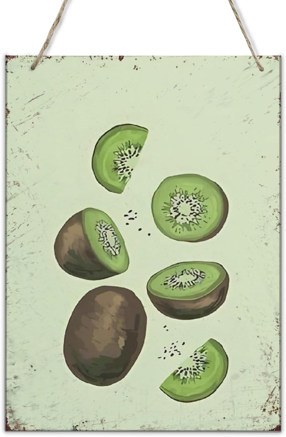 Wooden Sign 8x12 Inch Kiwi Fruit Prints Fruit Poster Kitchen Wall Art ...