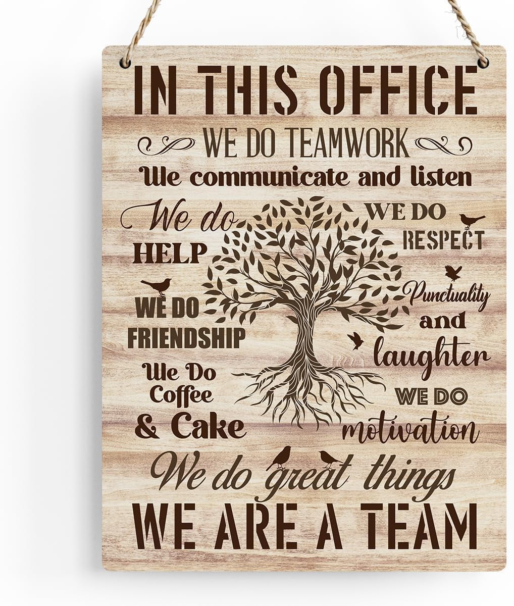 Wooden Sign 8x12 Inch Office Decor In This Office We Are A Team ...