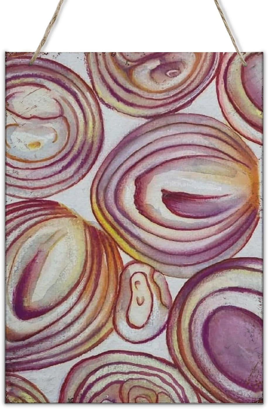 Wooden Sign 8x12 Inch Onion Painting Food Art For Home Art Vegetable ...