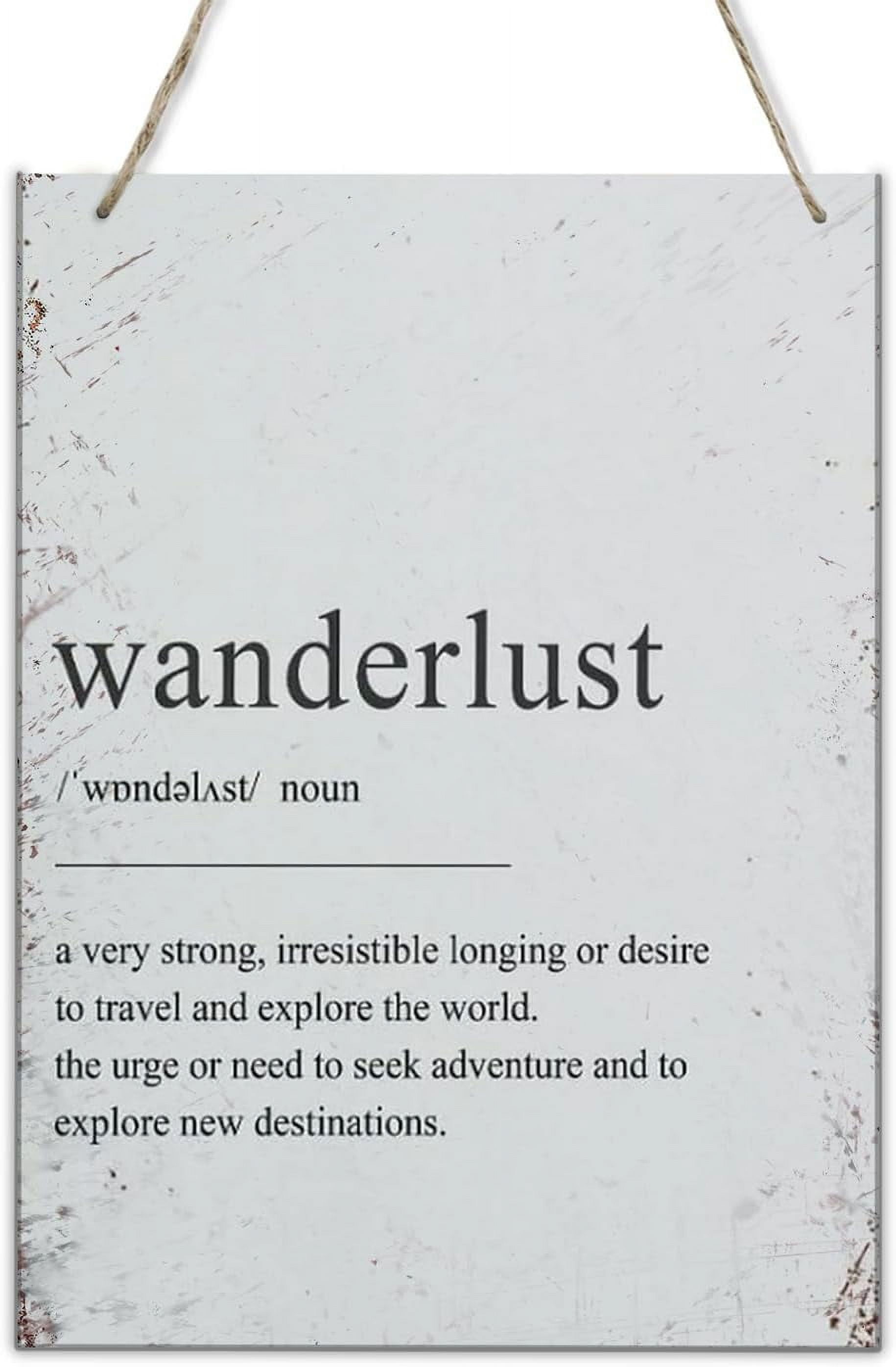 Wooden Sign 8x12 Inch Wooden Signs Wanderlust Definition Poster Black ...