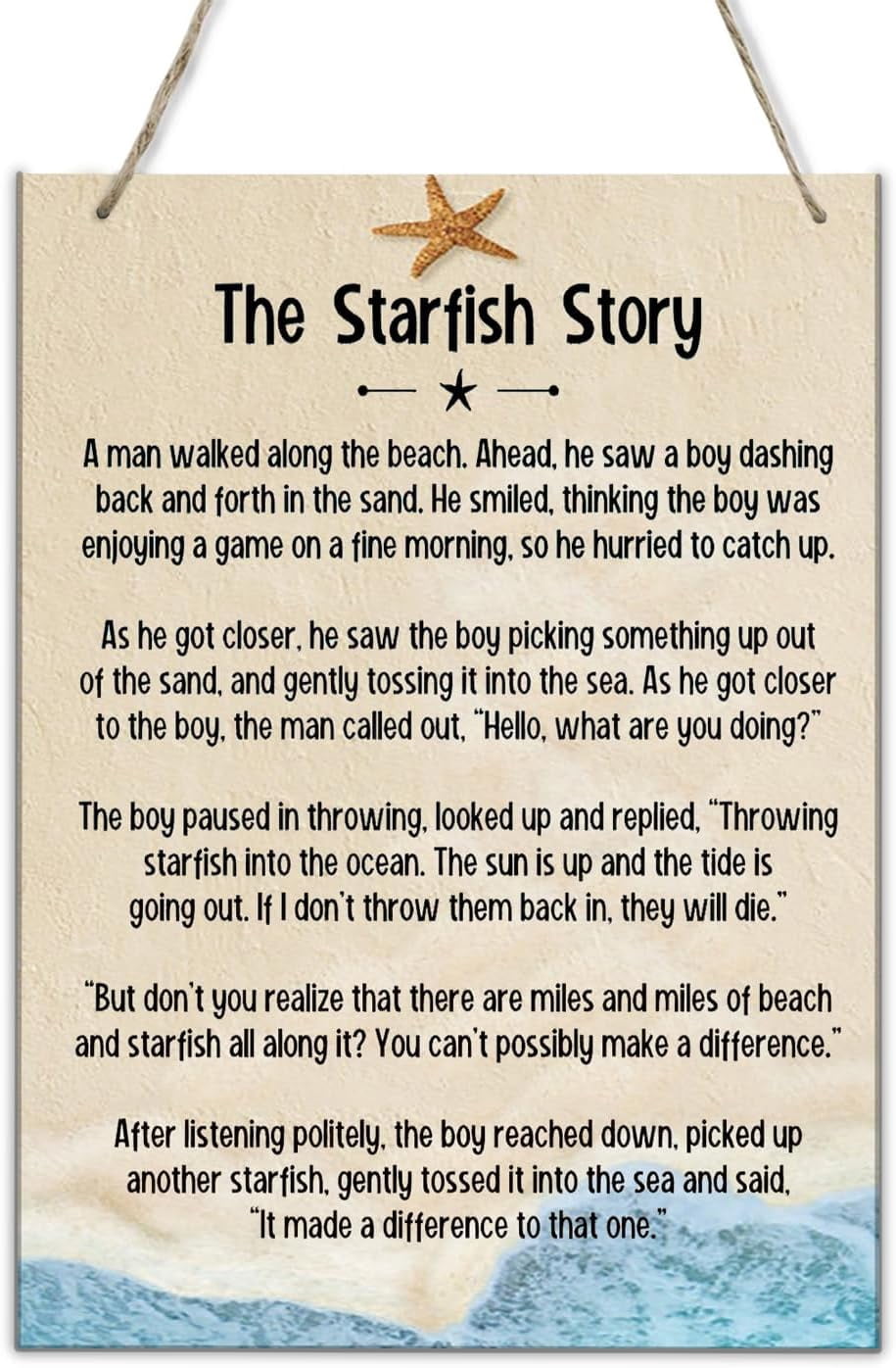 Wooden Sign 8x12 Inch The Starfish Story Starfish Beach Starfish Wooden ...