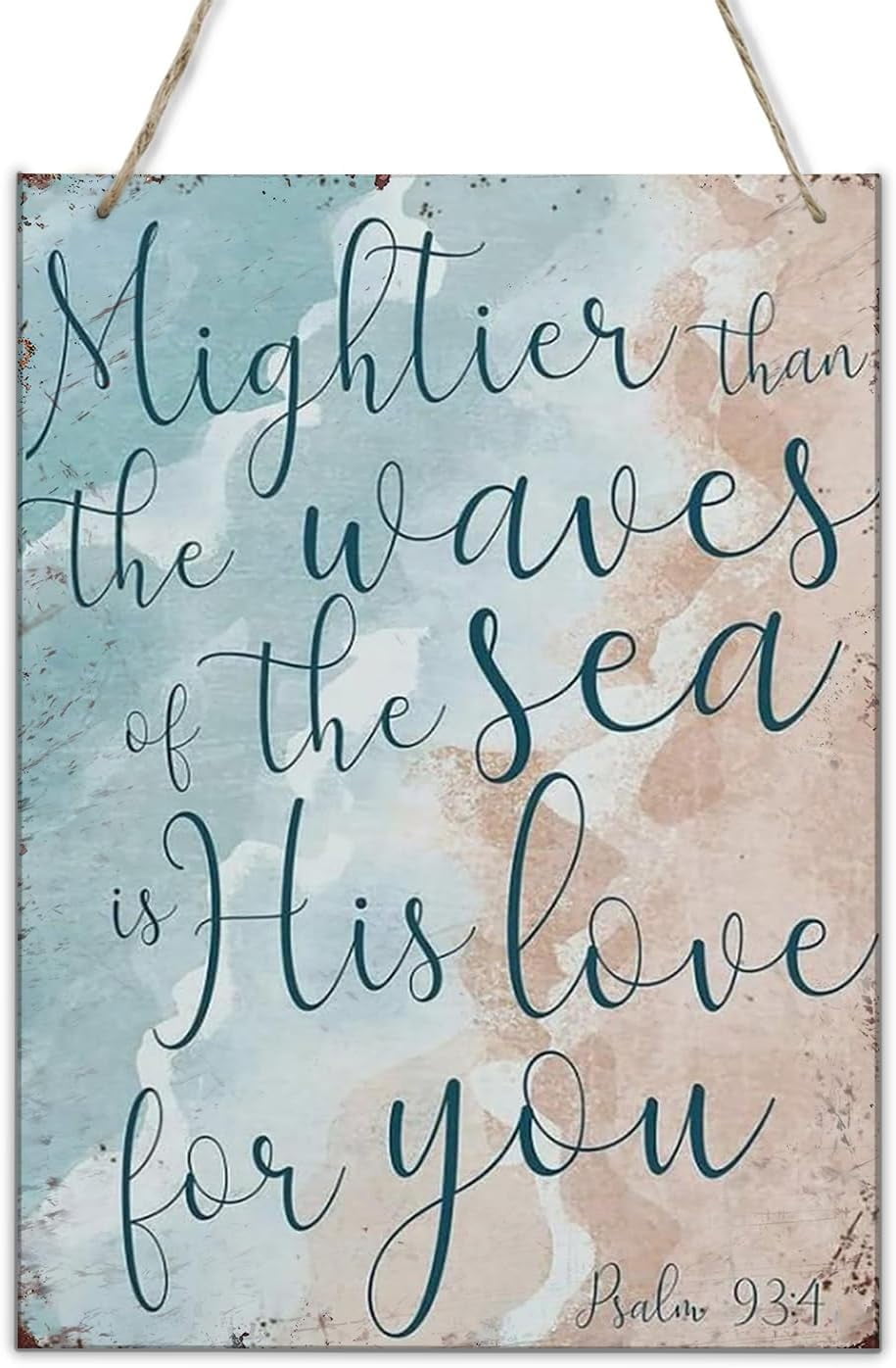 Wooden Sign 8x12 Inch Vintage Wood Sign Mightier Than The Waves of The ...