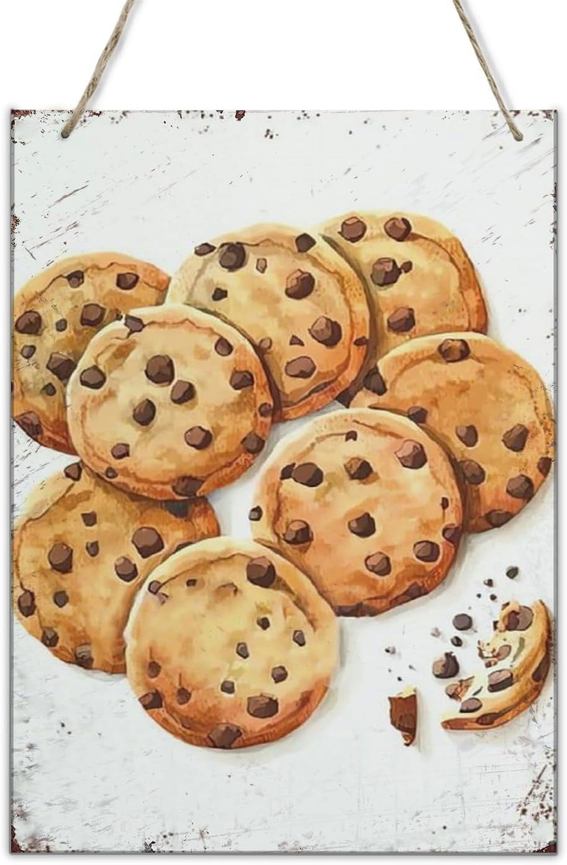 Wooden Sign 8x12 Inch Watercolor Chocolate Cookie Vintage Flower Prints ...