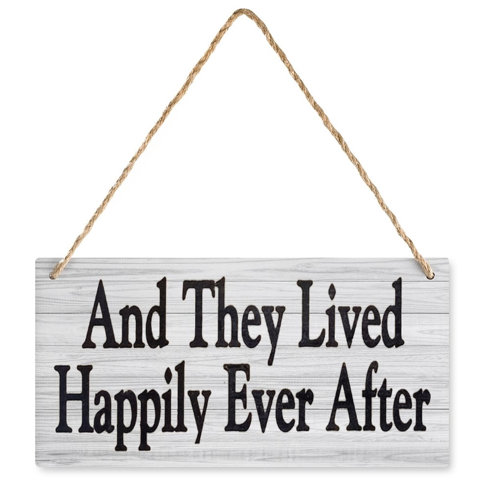 Wooden Sign And They Lived Happily Ever After Wall Art Inspirational ...