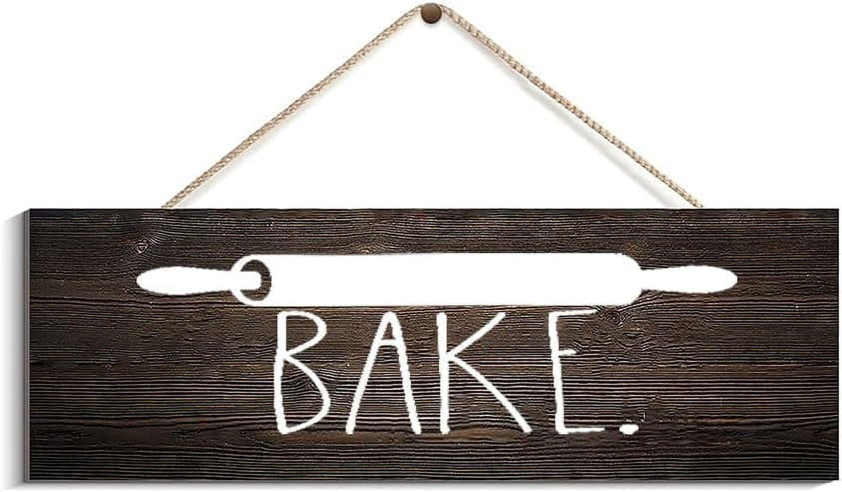 Wooden Sign Bake Sign Bake Sign Rolling Pin Kitchen Cafe Pub Decor ...