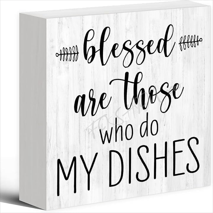 Wooden Sign Blessed Are Those Who Do My Dishes Funny Wood Box Sign 5x5 ...