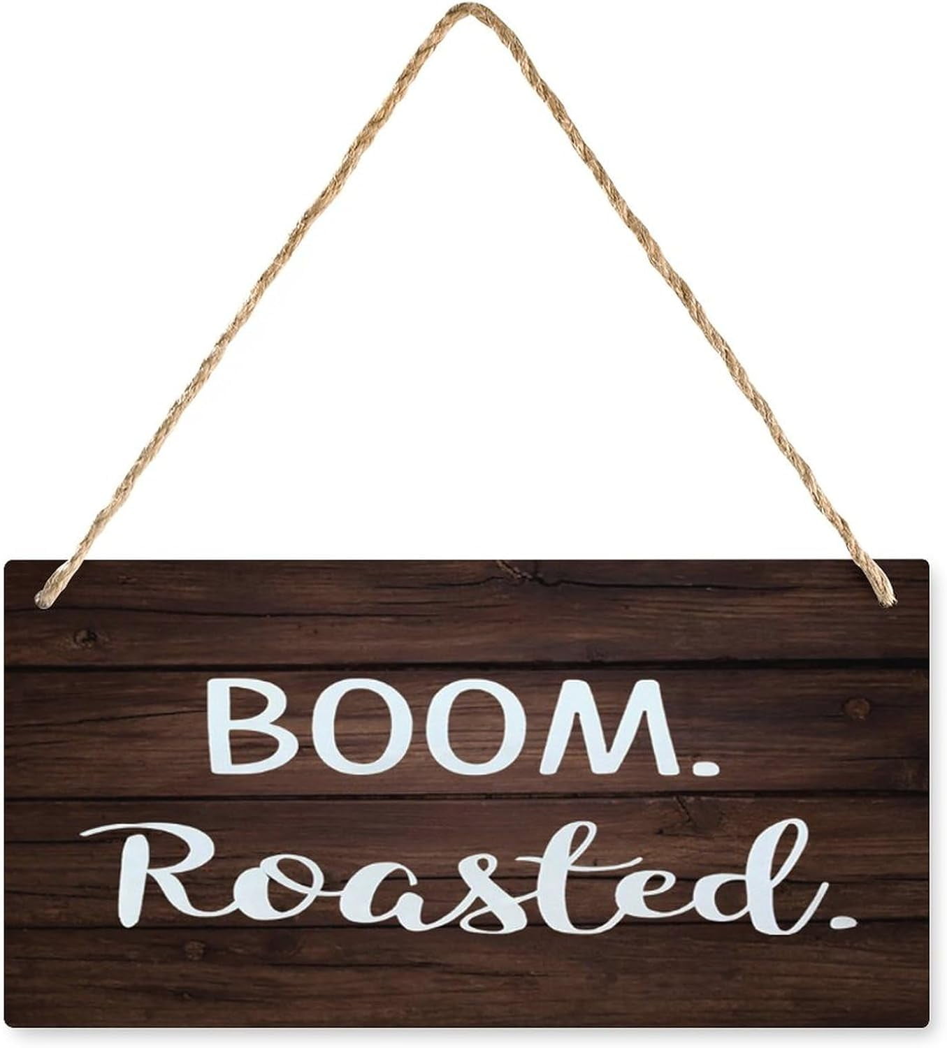 Wooden Sign Boom Roasted Office Sign Funny Hanging Wall Art Sign Rustic ...