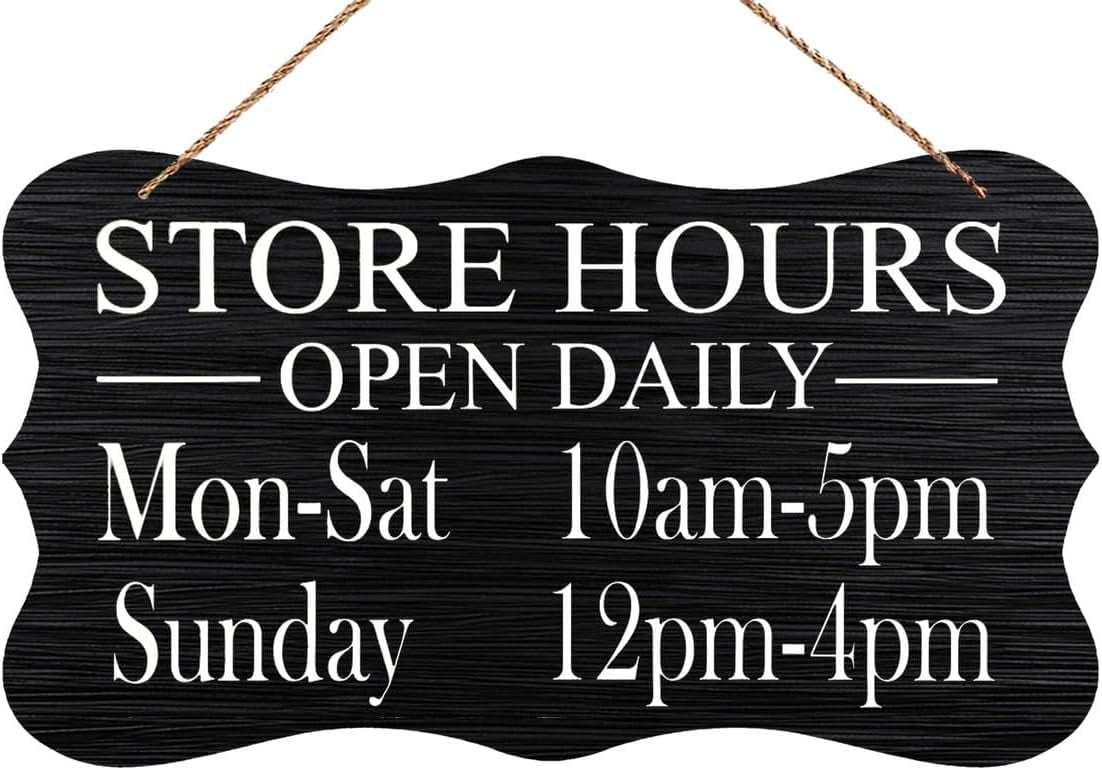 Wooden Sign Business Store Hours Wood Open Closed Sign Wood Signs ...
