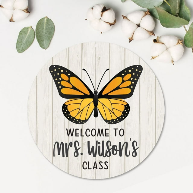 Wooden Sign Butterfly Teacher Sign | Metal Classroom Sign | Metal Door ...