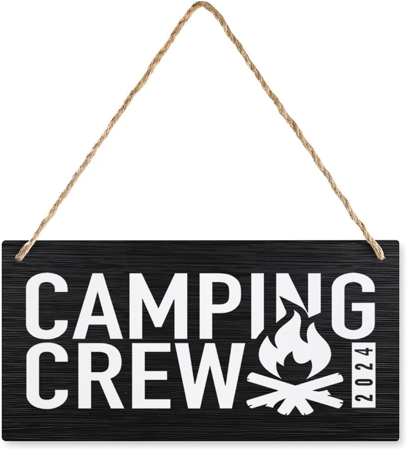Wooden Sign Camp Crew 2024, Campfire Sign Wooden Decorations Wall ...