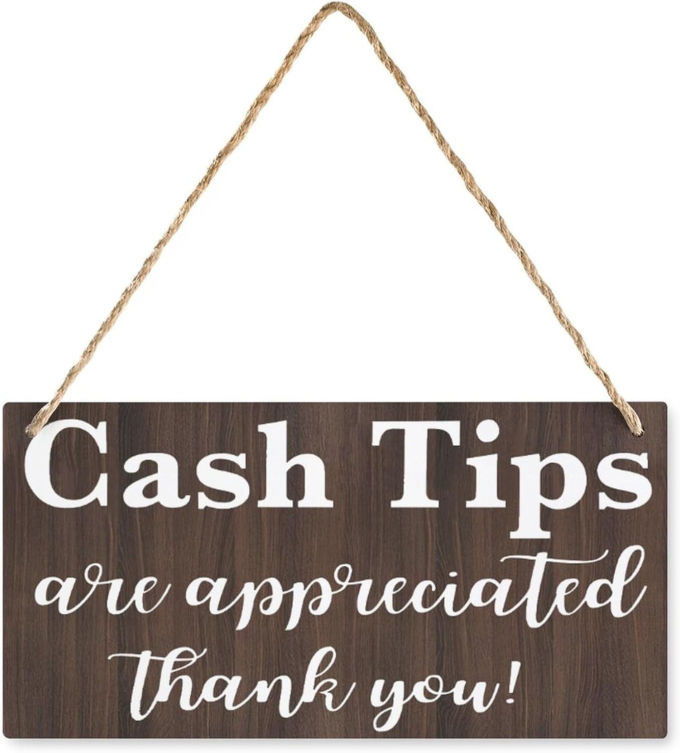 Wooden Sign Cash Tips Are Appreciated Sign Thank You Restaurant Salon ...