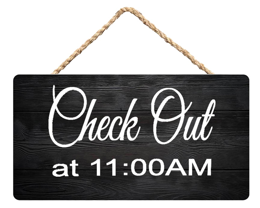 Wooden Sign Check In Check Out With Times Wooden Wall Hanging Sign 6X12 ...