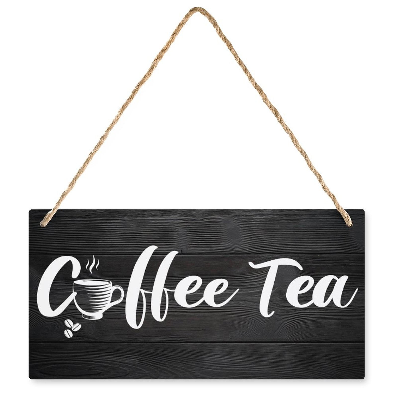 Wooden Sign Coffee And Tea Wall Decor Sign Wall Art Rustic Vintage For ...