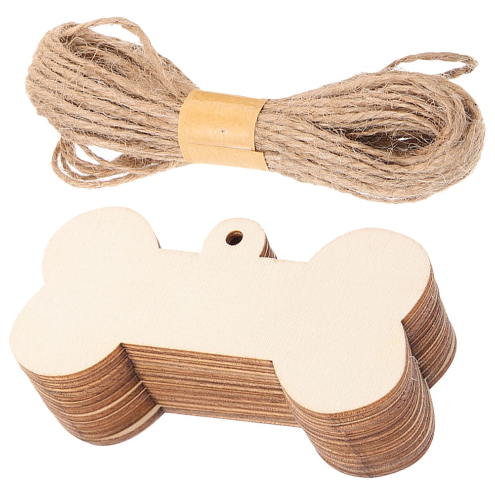 Wooden Sign Decoration Pendant Unfinished Dog Bone Tags Kids Painting ...