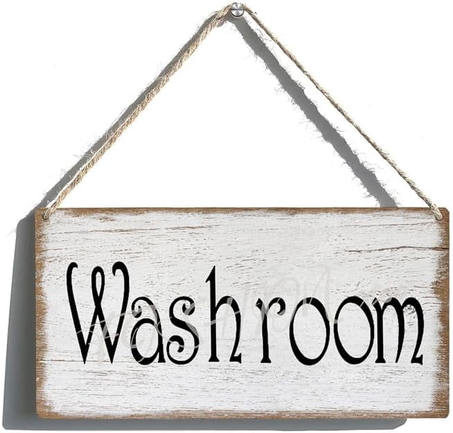 Wooden Sign Decorations Washroom Bathroom Restroom Outhouse Bath Water ...