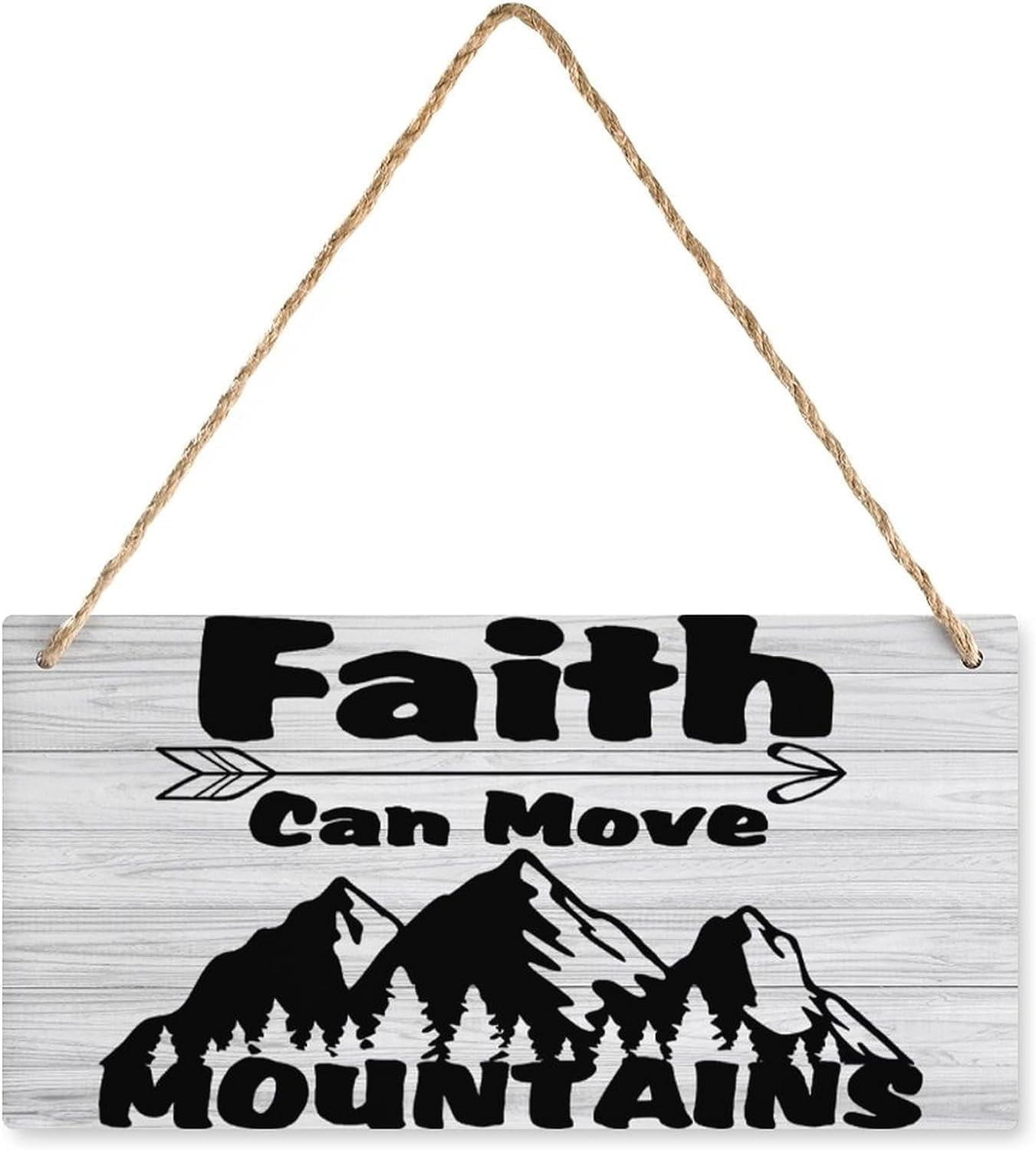 Wooden Sign Faith Can Move Mountains Wooden Hanging Sign Plaque Wall ...