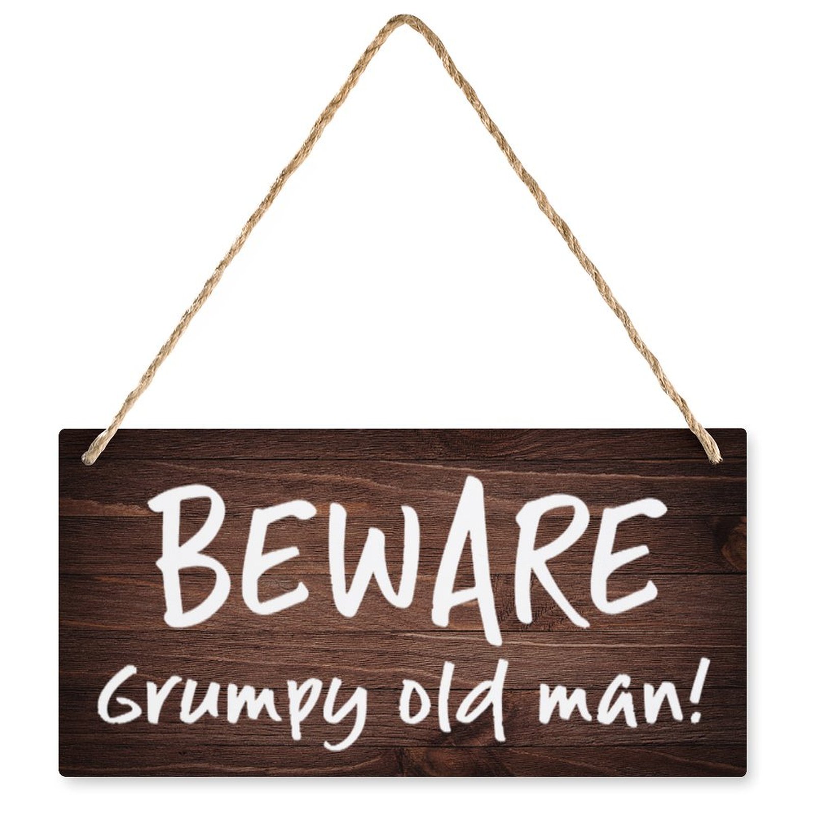 Wooden Sign For Front Door Beware Grumpy Old Man Wood Sign, Hanging ...
