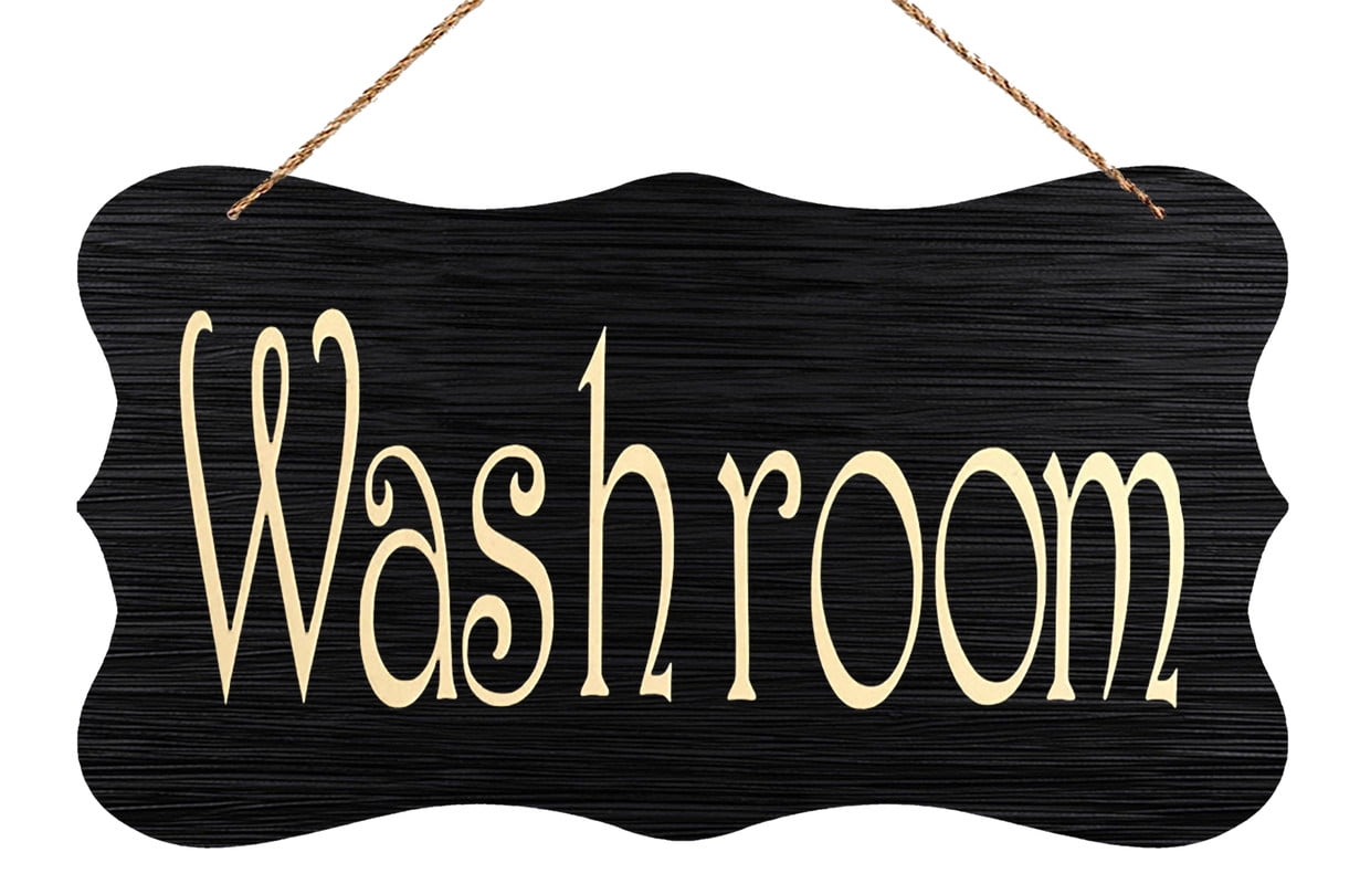 Wooden Sign For Front Door Washroom Wood Restroom Bathroom Sign Wooden ...