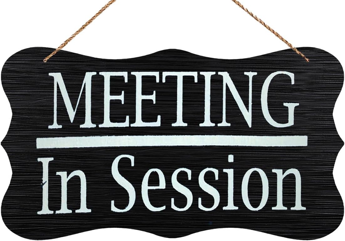 Wooden Sign For Front Door Outside Meeting In Session Wood Business ...