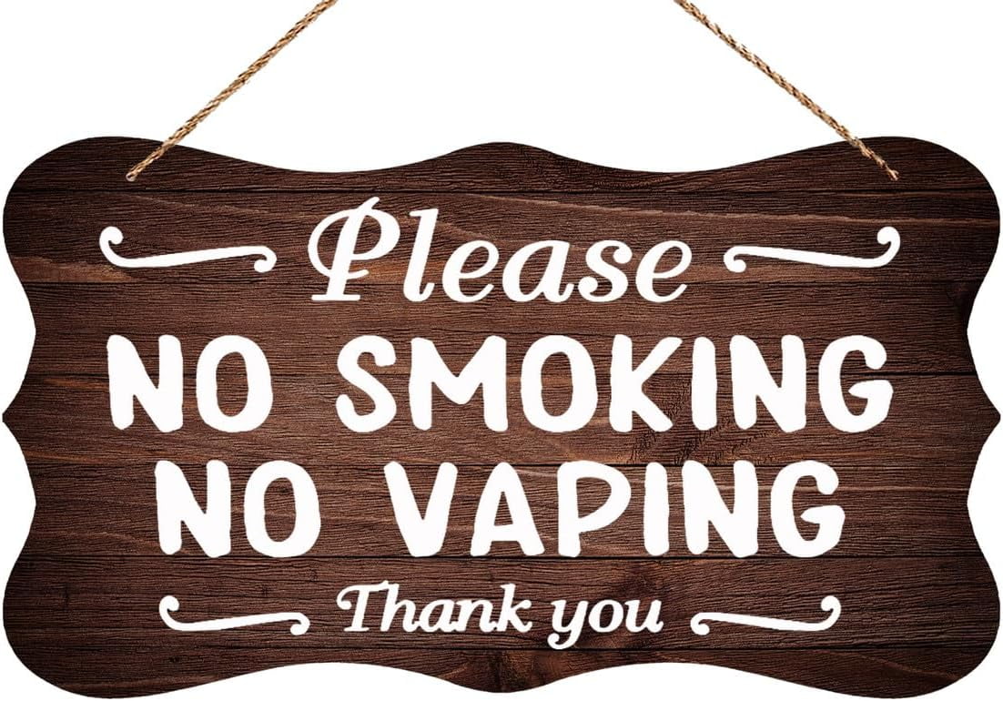 Wooden Sign For Front Door No Smoking Sign Please No Smoking No Vaping ...