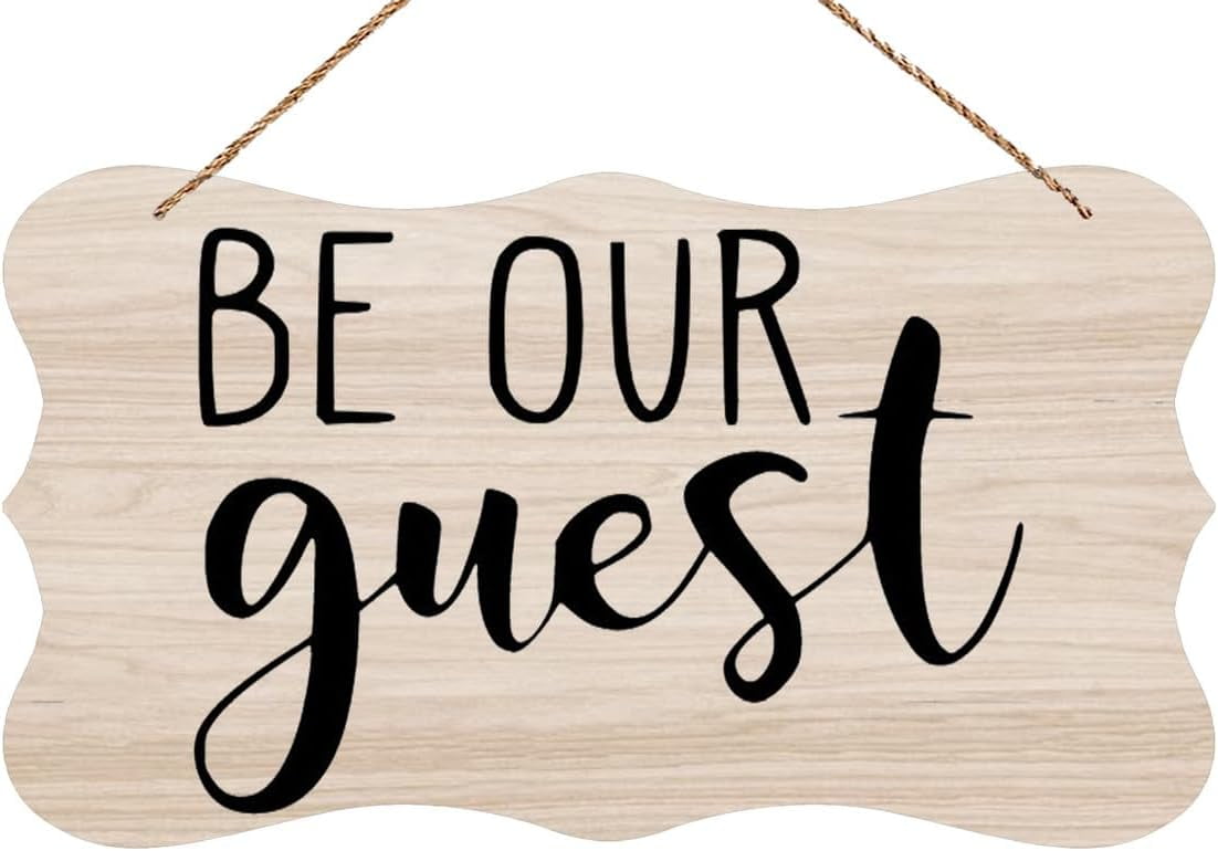 Wooden Sign Be Our Guest Welcome Sign Greeting Door Wall Decor Office ...