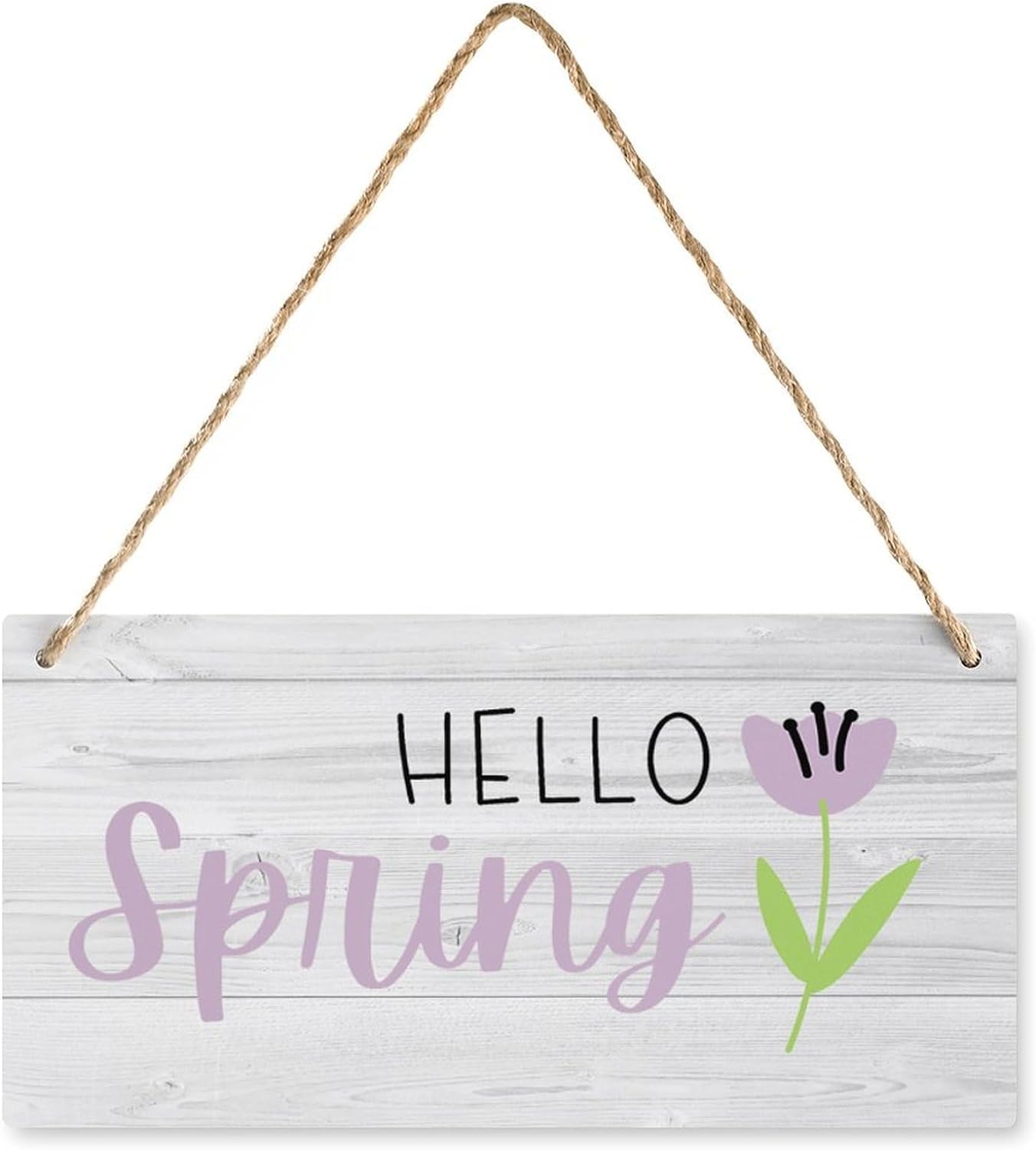 Wooden Sign Hello Spring Welcome Spring Sign Wooden Decorations Wall ...