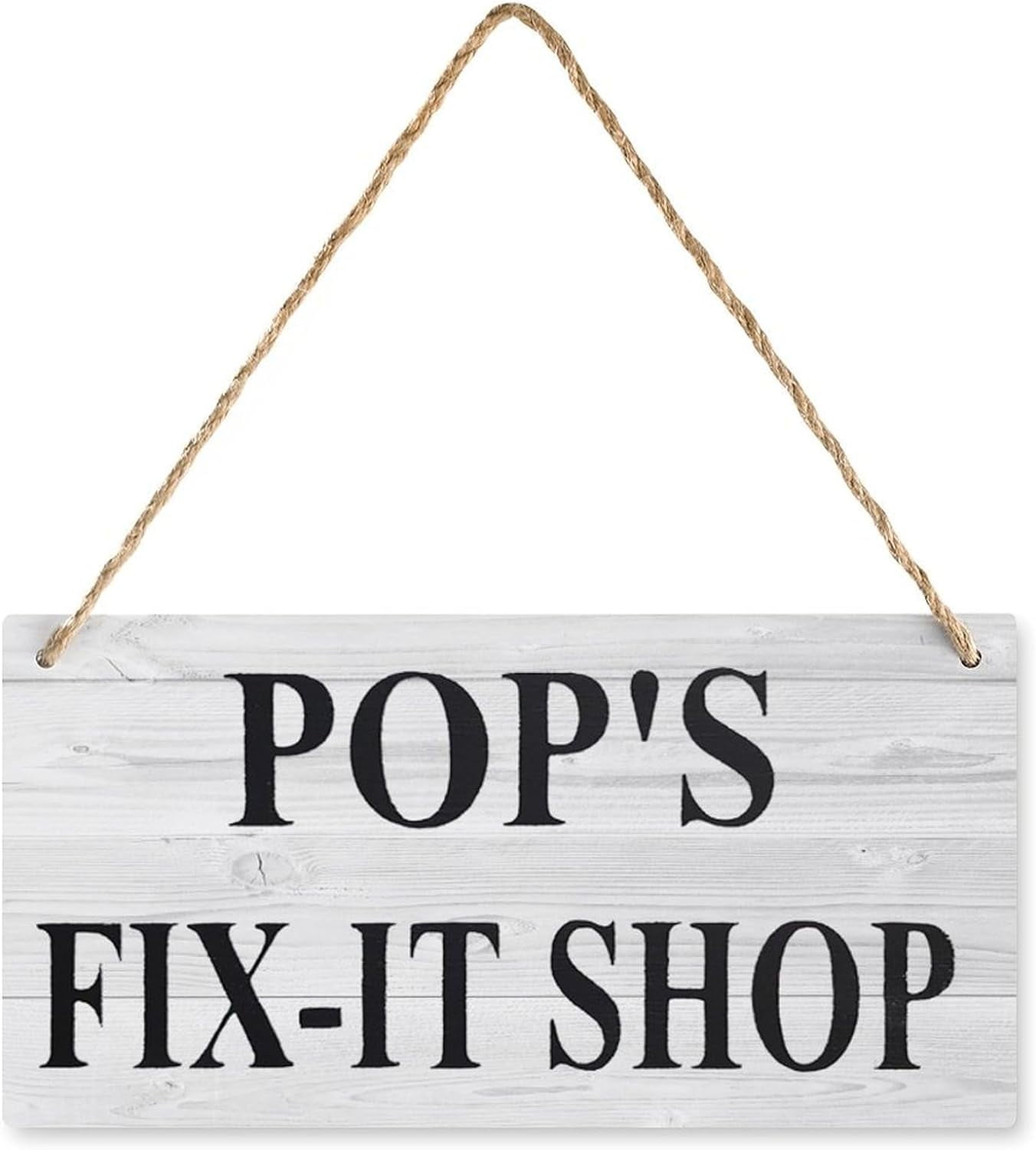 Wooden Sign Pop'S Fix-It Shop Sign Wooden Decorations Wall Office Wood ...