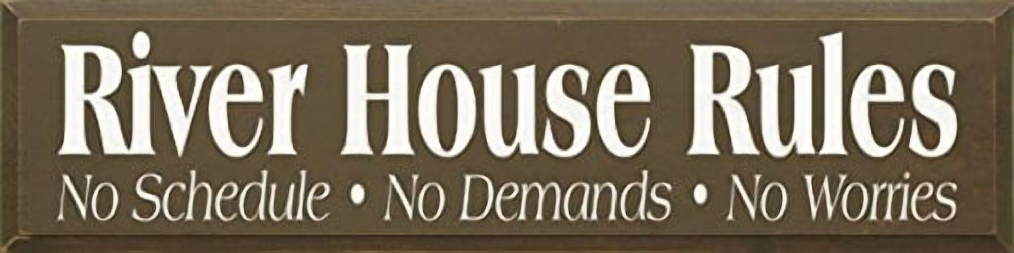 Wooden Sign - River House Rules (Brown) - Walmart.com
