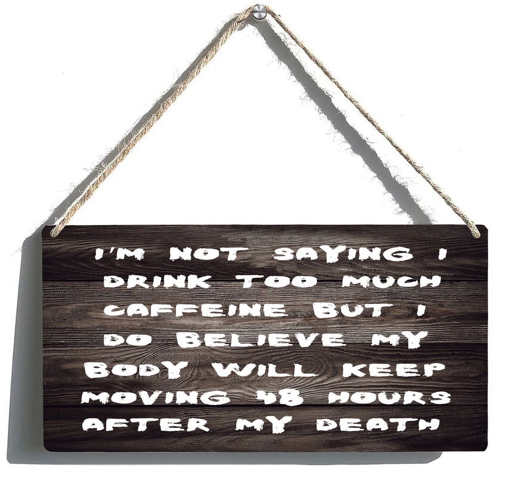 Wooden Sign Room Decorations Coffee And Caffeine Painted Wood Signs ...