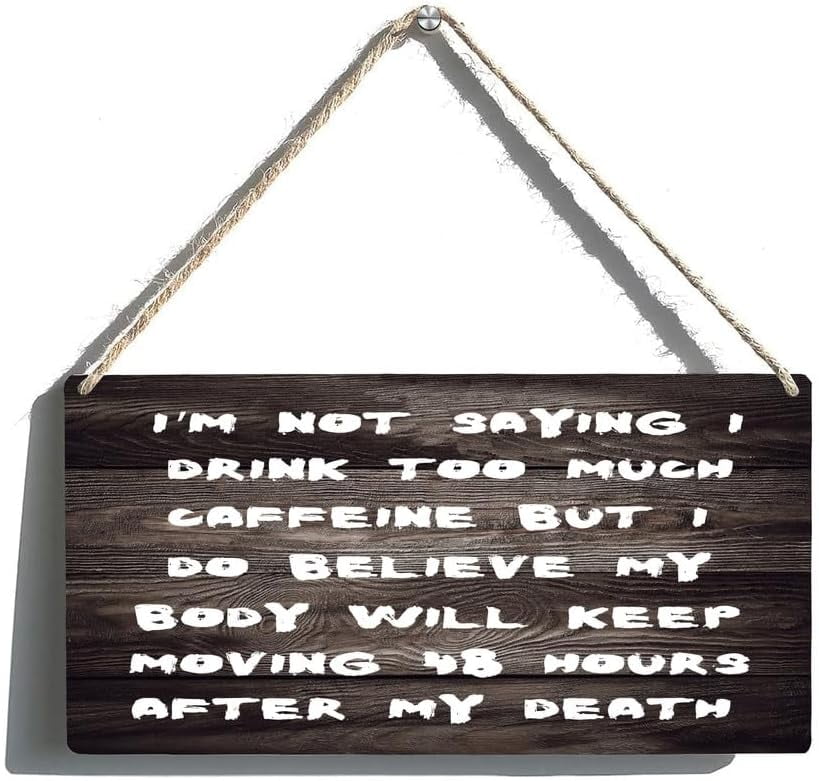 Wooden Sign Room Decorations Coffee And Caffeine Painted Wood Signs ...
