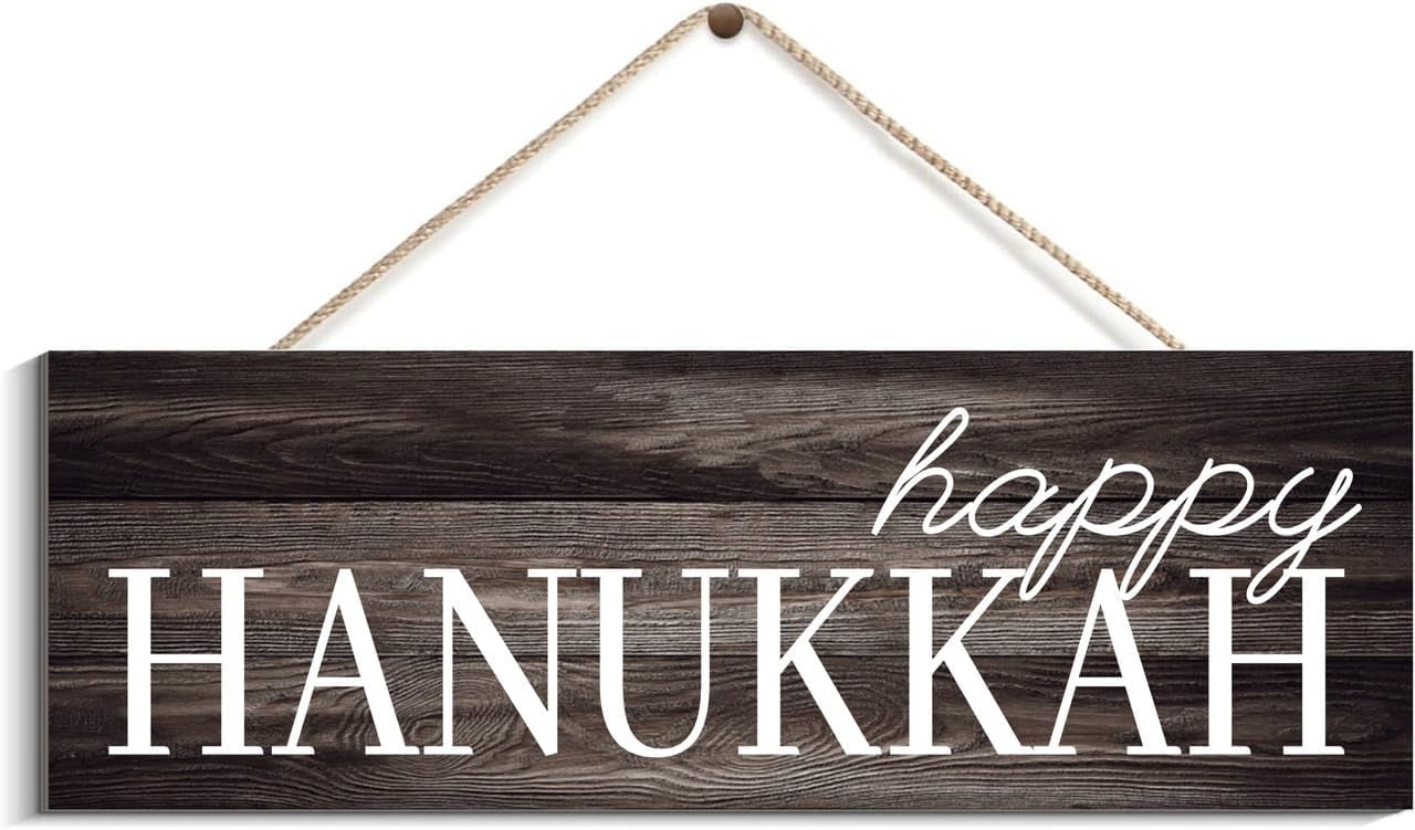 Wooden Sign Room Decorations Happy Hanukkah Sign Hanukkah Decor Festival Of Lights Farmhouse ...