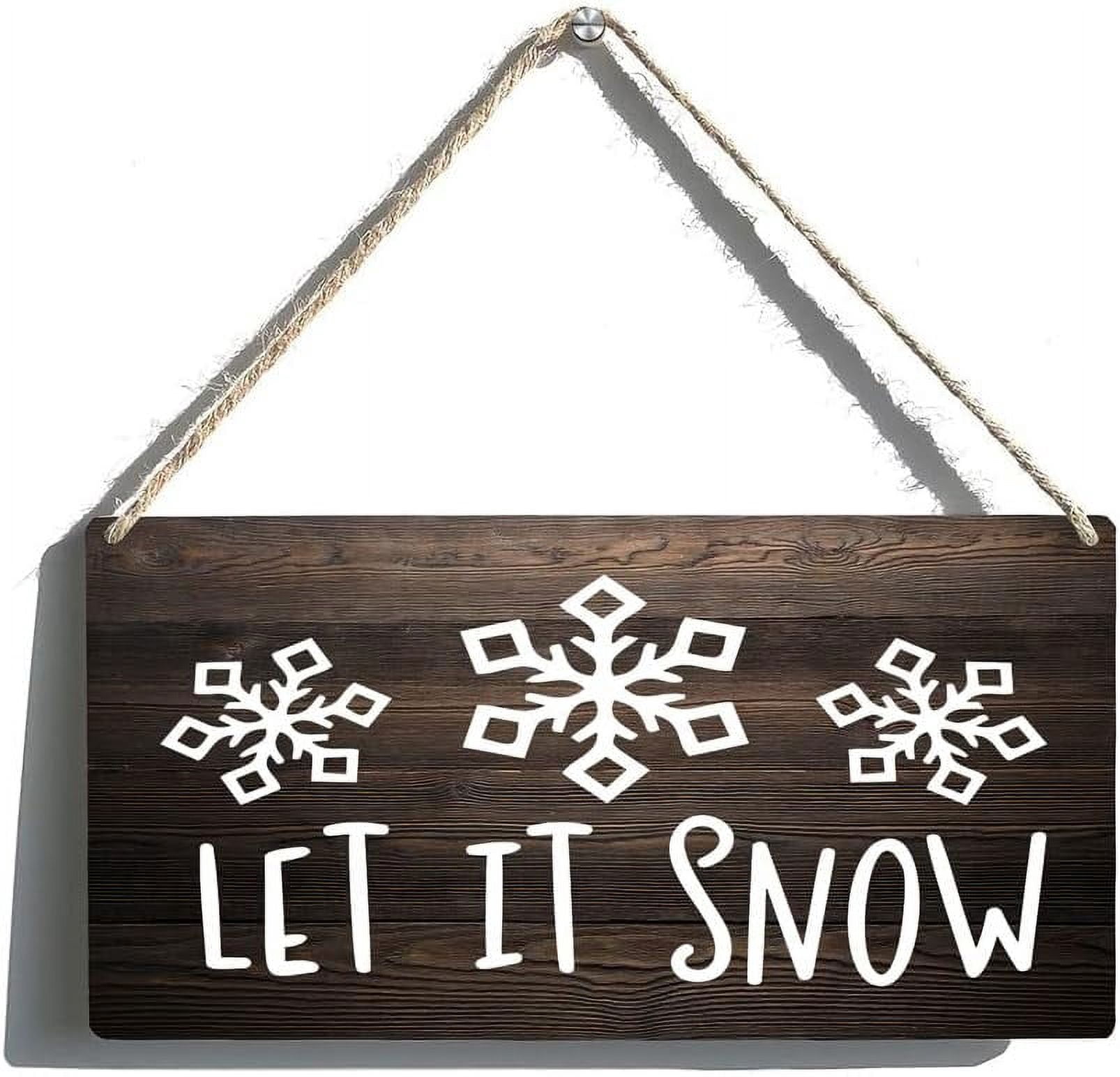 Wooden Sign Room Decorations Let It Snow Sign Christmas Sign Welcome ...