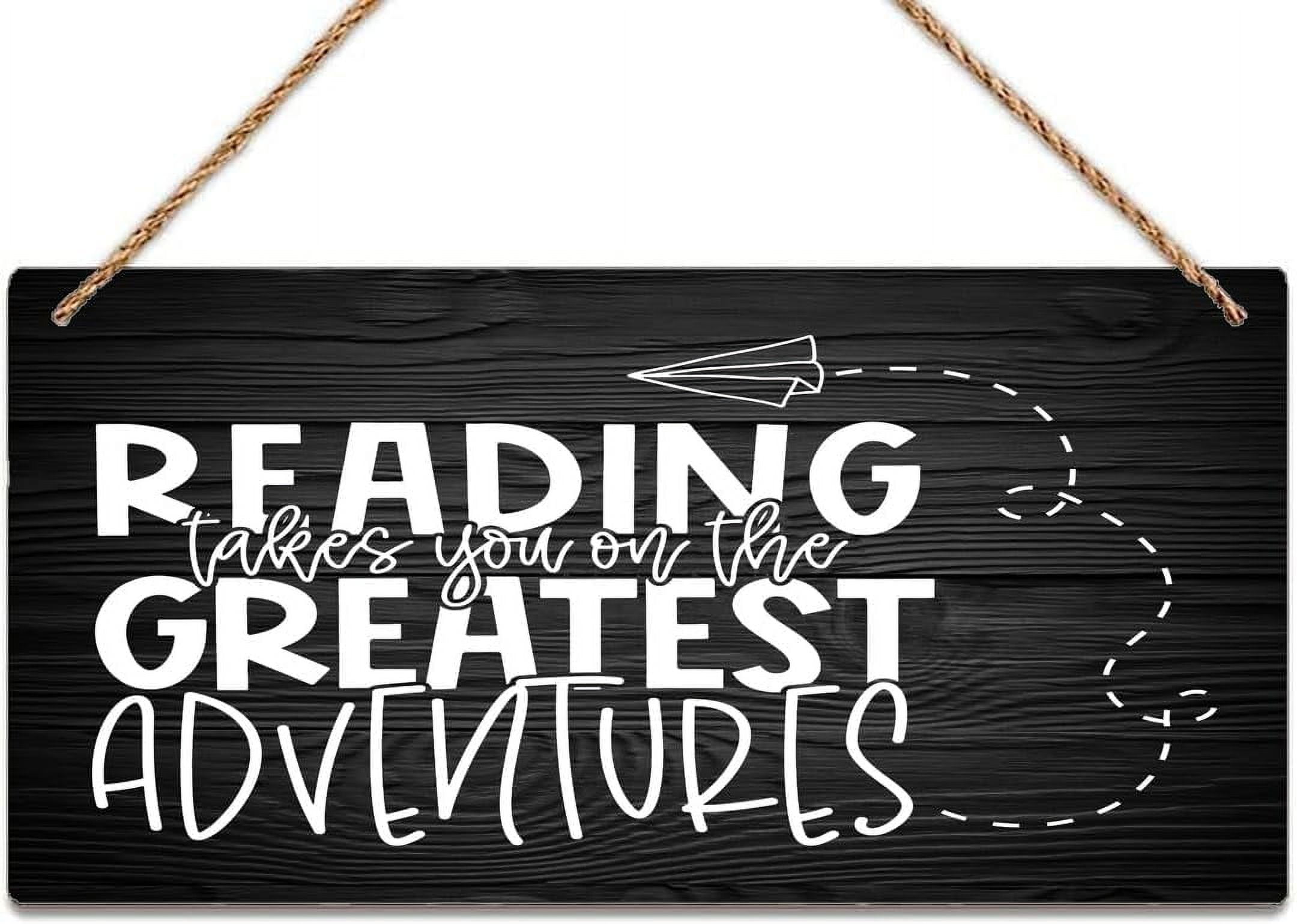 Wooden Sign Room Decorations Reading Sign Reading Adventures Sign ...