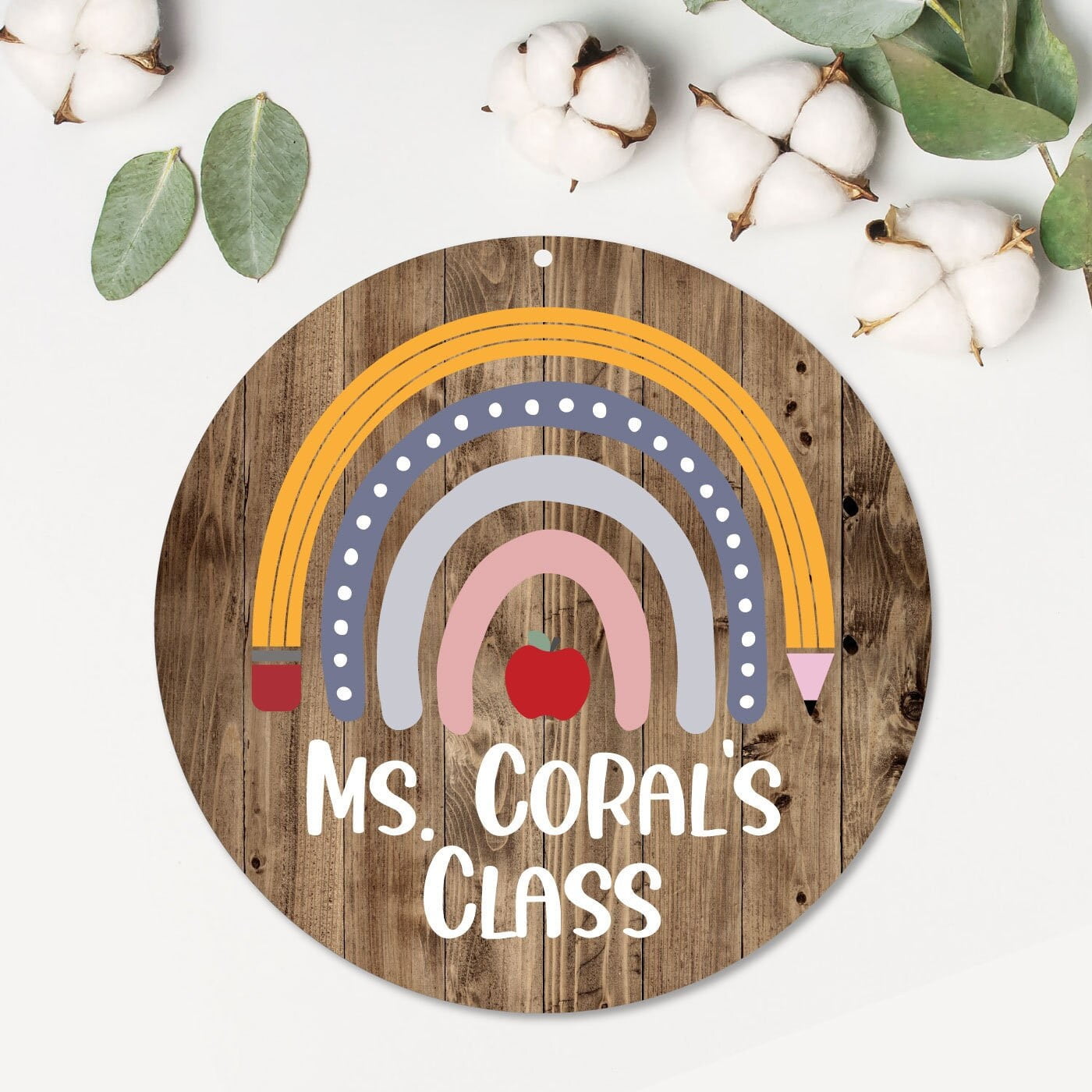 Wooden Sign Teacher Sign | Boho Rainbow Classroom Sign | Welcome School ...