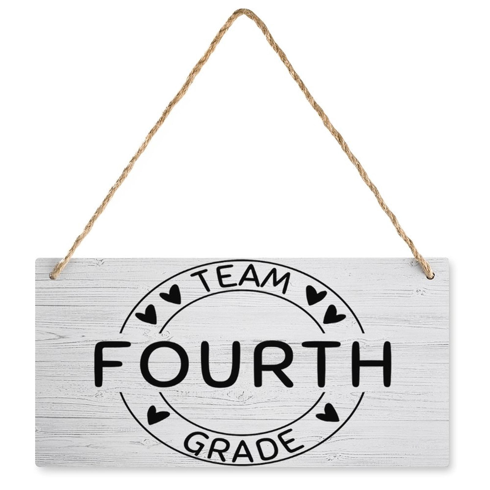 Wooden Sign Team Fourth Grade Back To School Home Decorative Printed ...