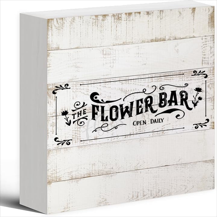 Wooden Sign The Flower Bar Sign Wood Bar Sign Flower Bar Sign Wood ...